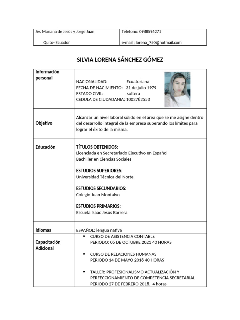 Sanchez Cv Lore | PDF