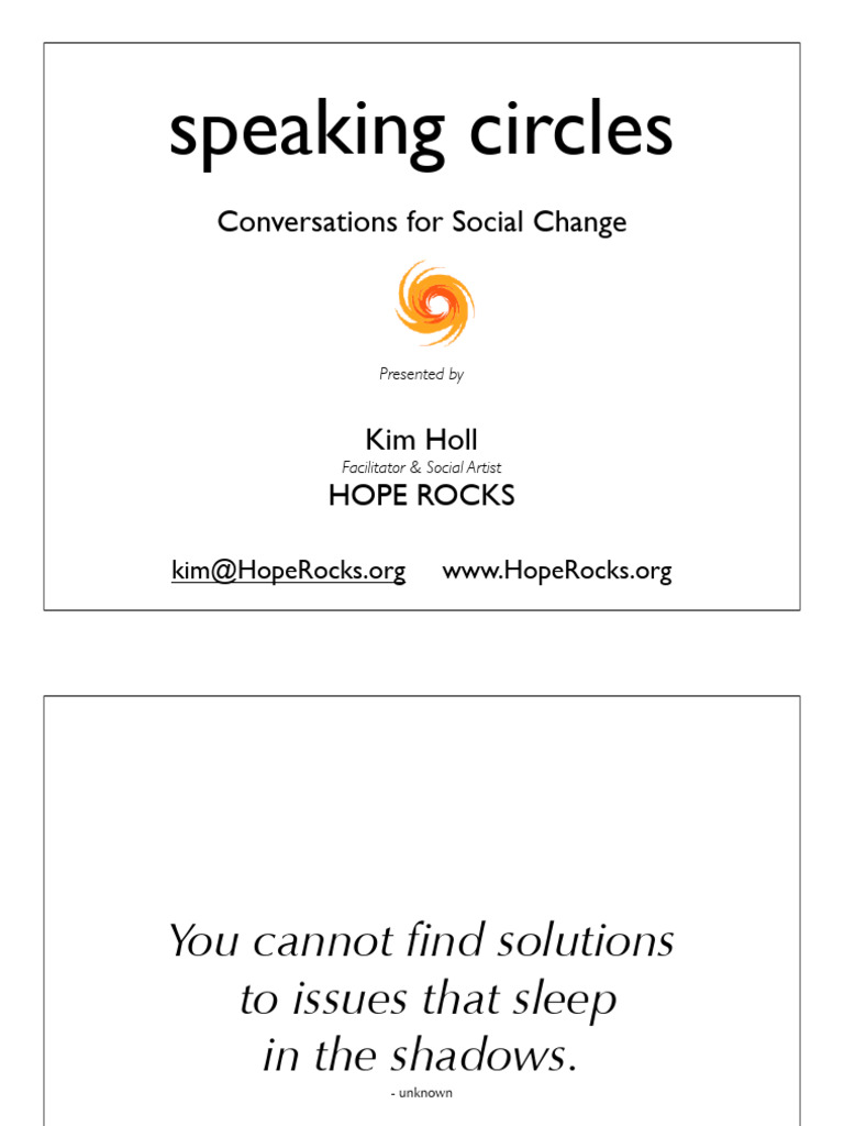 Speaking Circles | PDF