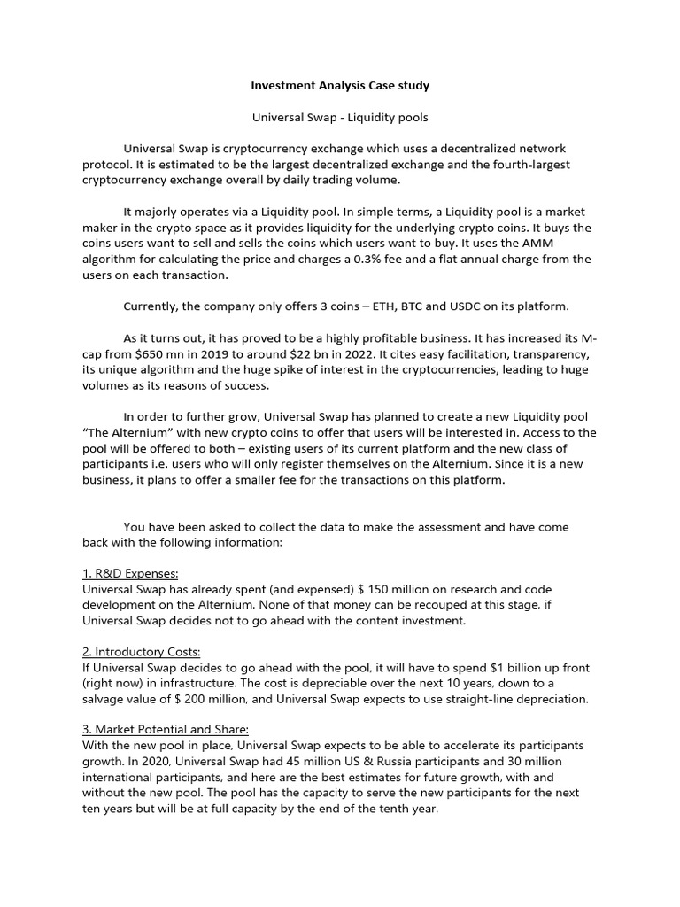 Investment Analysis Case Study | PDF
