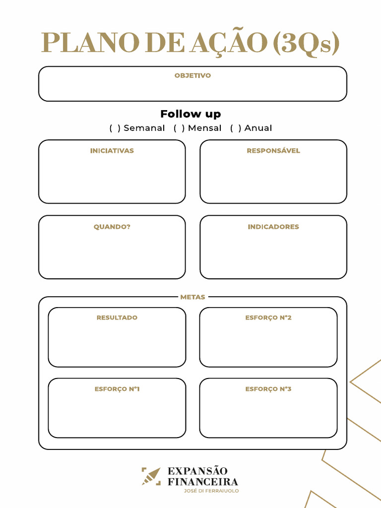Canvas 3Qs - 3- Objetivos - Plano de Acao | PDF