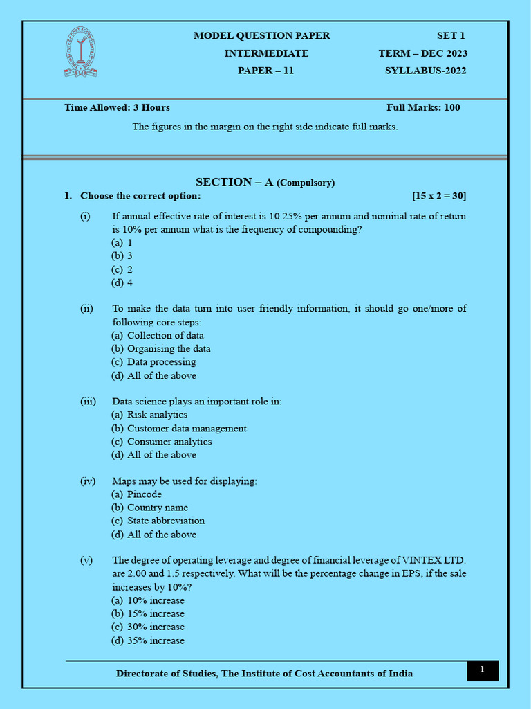 Paper11 Syl22 Dec23 Set1 | PDF