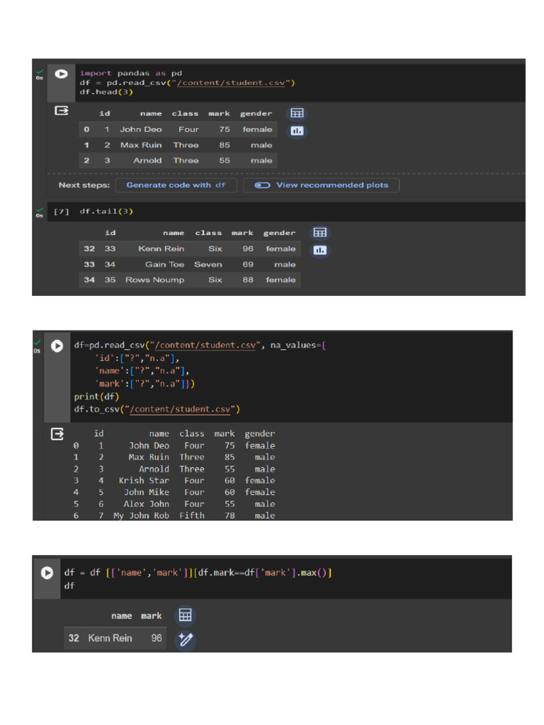 Python Panda Exercises | PDF | Computers