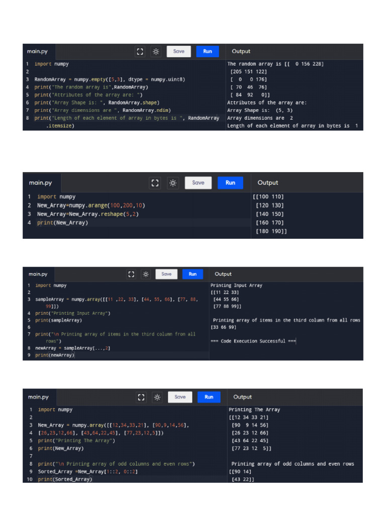 Python Numpy Exercises | PDF