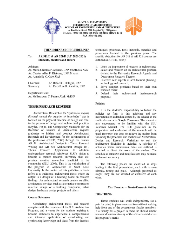 Thesis Research Guidelines | PDF