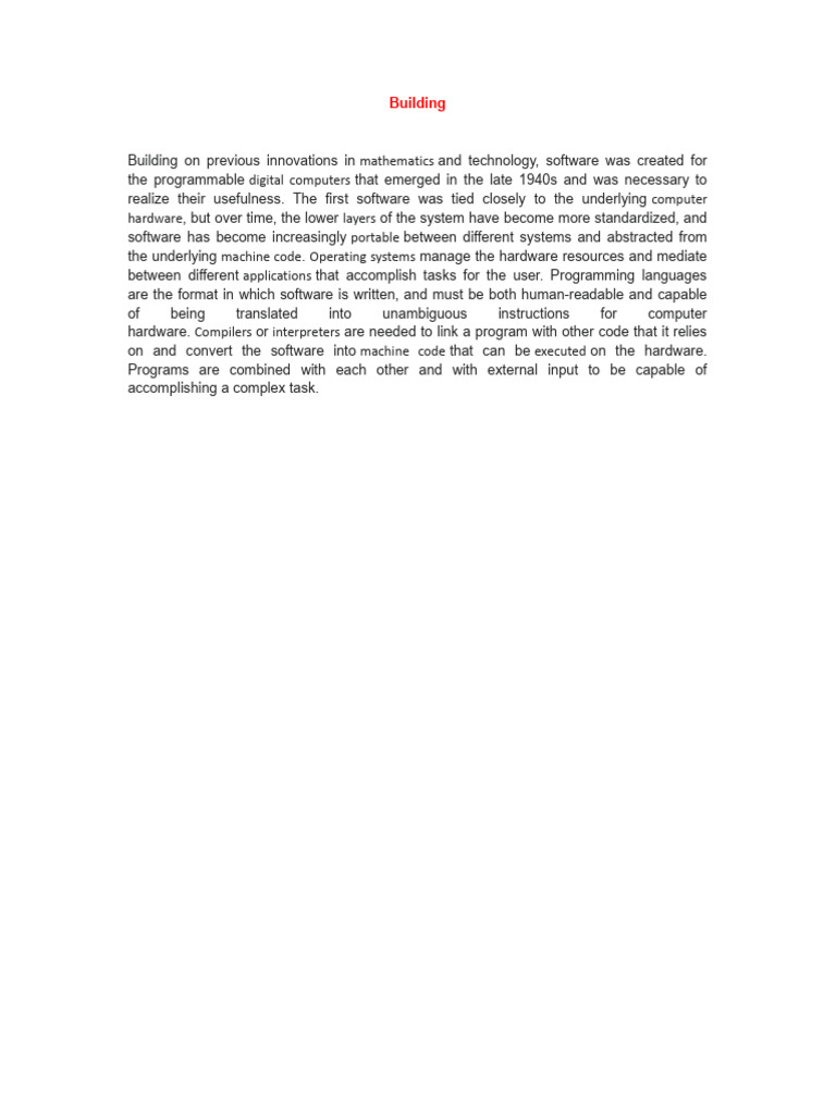 Mathematics Digital Computers Computer Hardware Layers Portable Machine Code Operating Systems ...