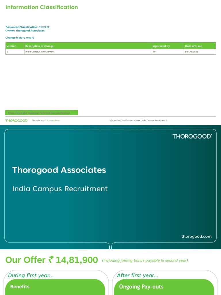 Thorogood Associates Campus Recruitment CTC 2024 Bd8fc45cf2 | PDF