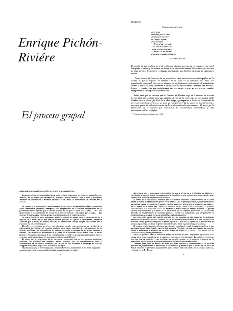 Pichon Riviere Enrique - El Proceso Grupal. COMPLETO | PDF