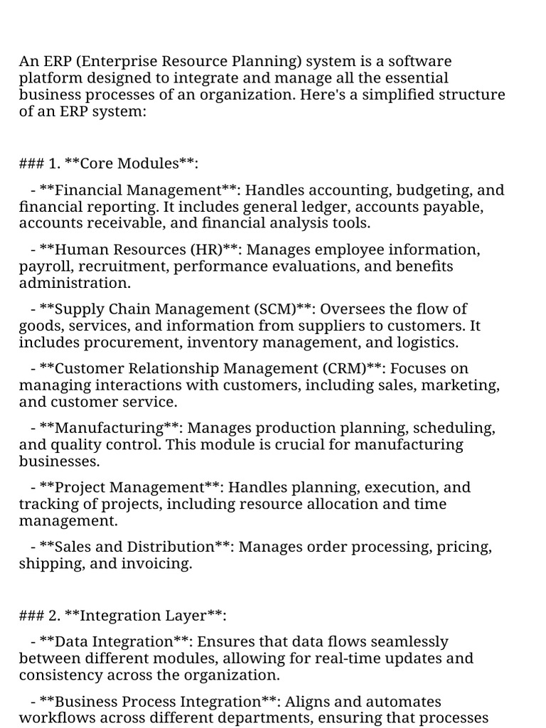 Structure of Erp | PDF