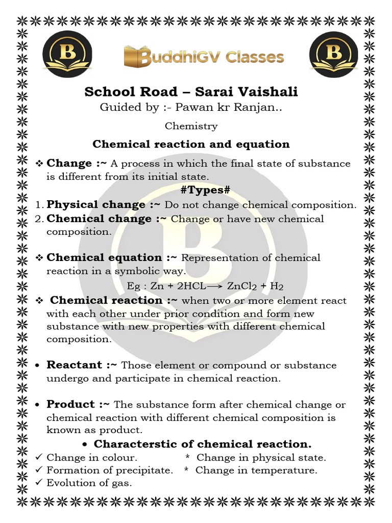 Chemistry Chapter 1 Notes | PDF