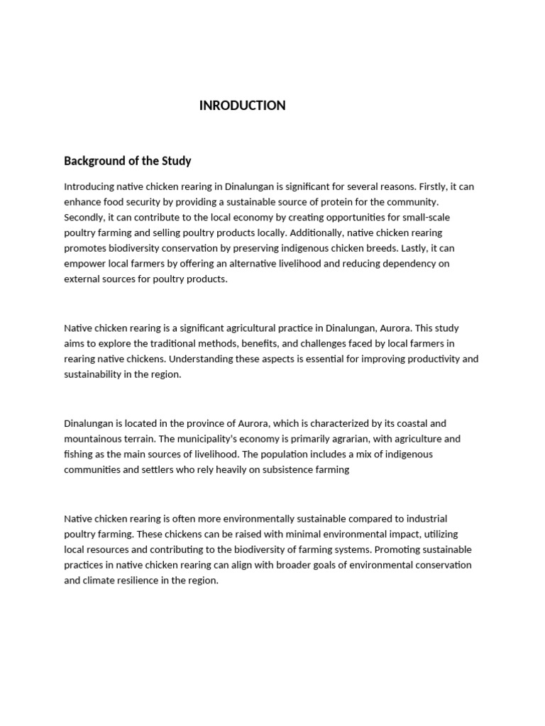 THESIS-PROPOSAL-Native Chicken | PDF | Agriculture | Social Science
