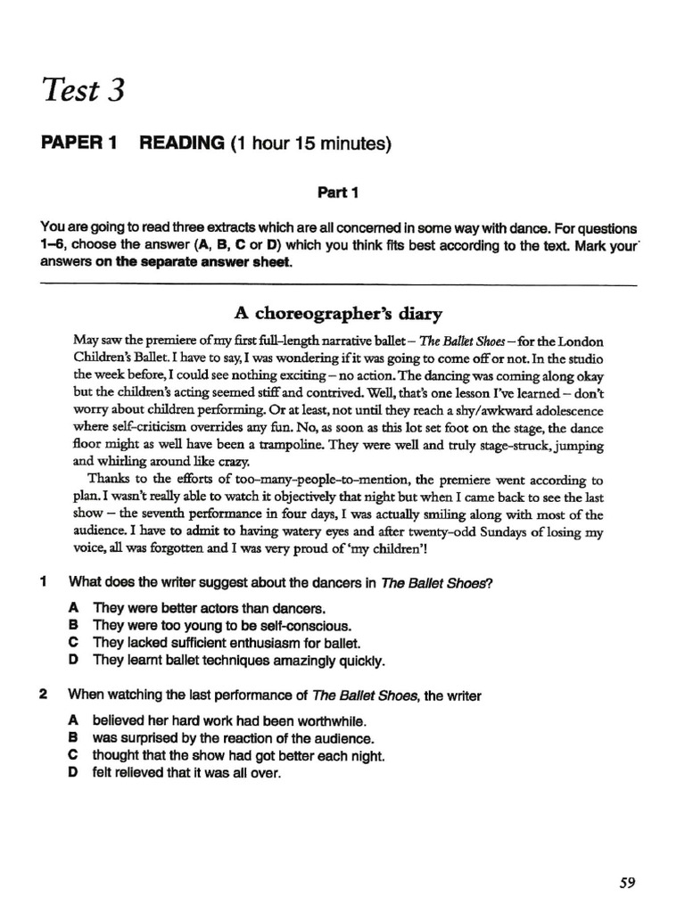 Reading Exam Practice 7 + Key | PDF