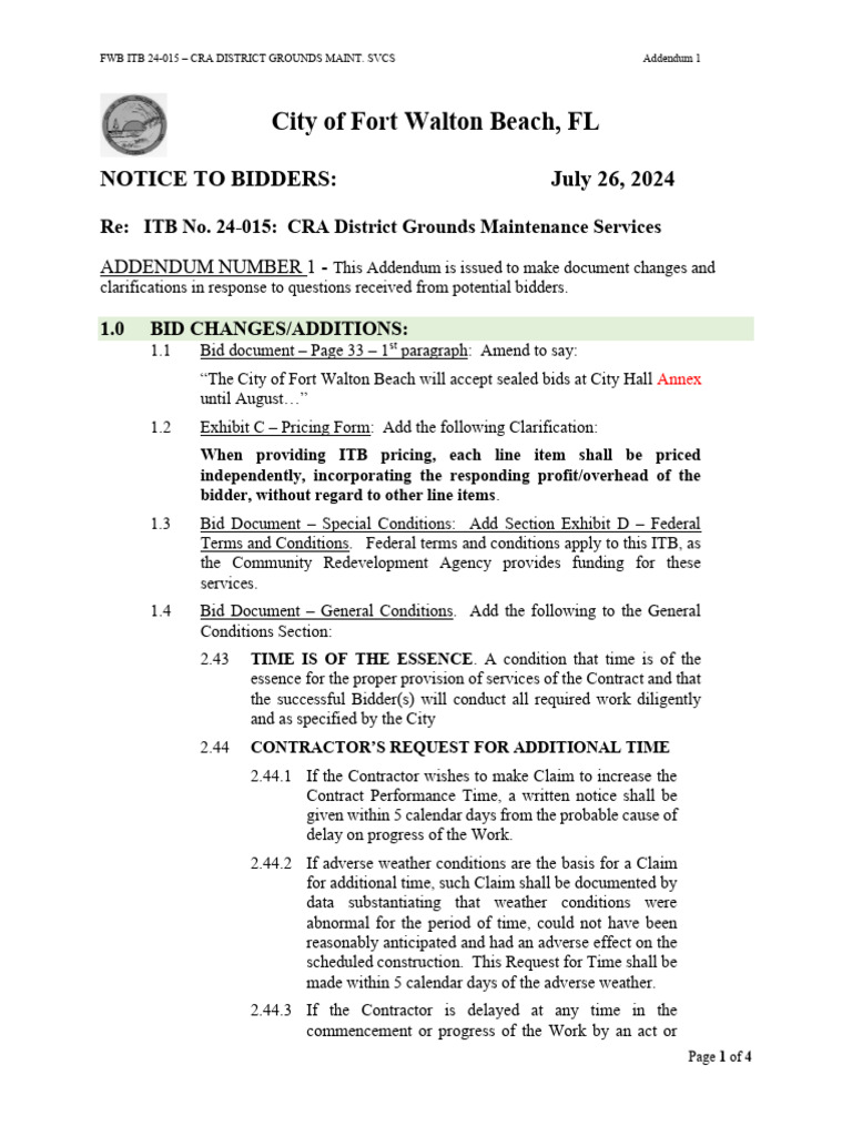 Sec 03 - Addendum 1 - FINAL 2024 07-26 | PDF
