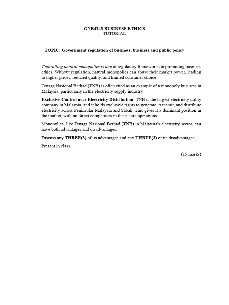 TUTORIAL - Regulation Question | PDF