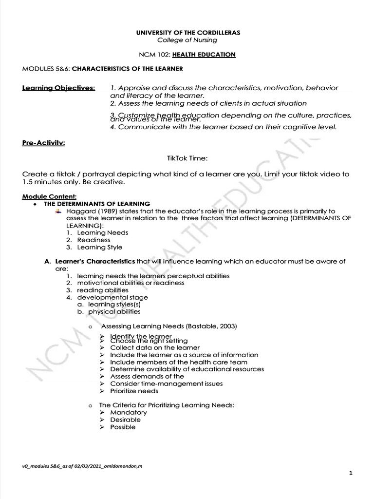PDF NCM 102 M5amp6 Student Compress | PDF