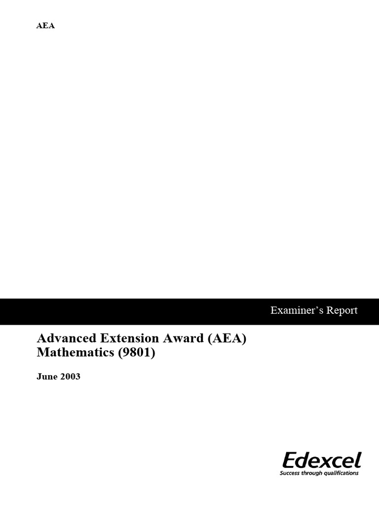 AEA Maths Subject Examiners Report Jun 03 | PDF | Triangle | Teaching ...