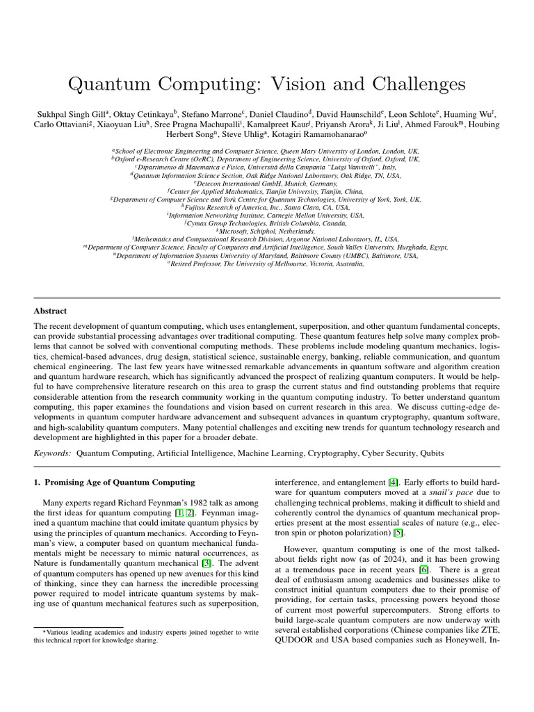 Quantum Computing: Challenges & Vision | PDF | Quantum Computing | Computers