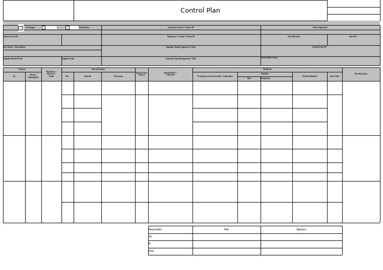 Control Plan - Plan de Surveillance | PDF