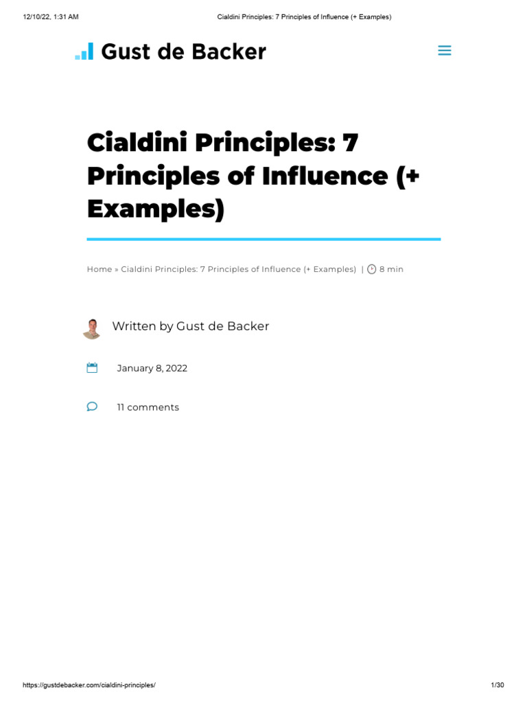Cialdini Principles - 7 Principles of Influence (+ Examples) | PDF ...