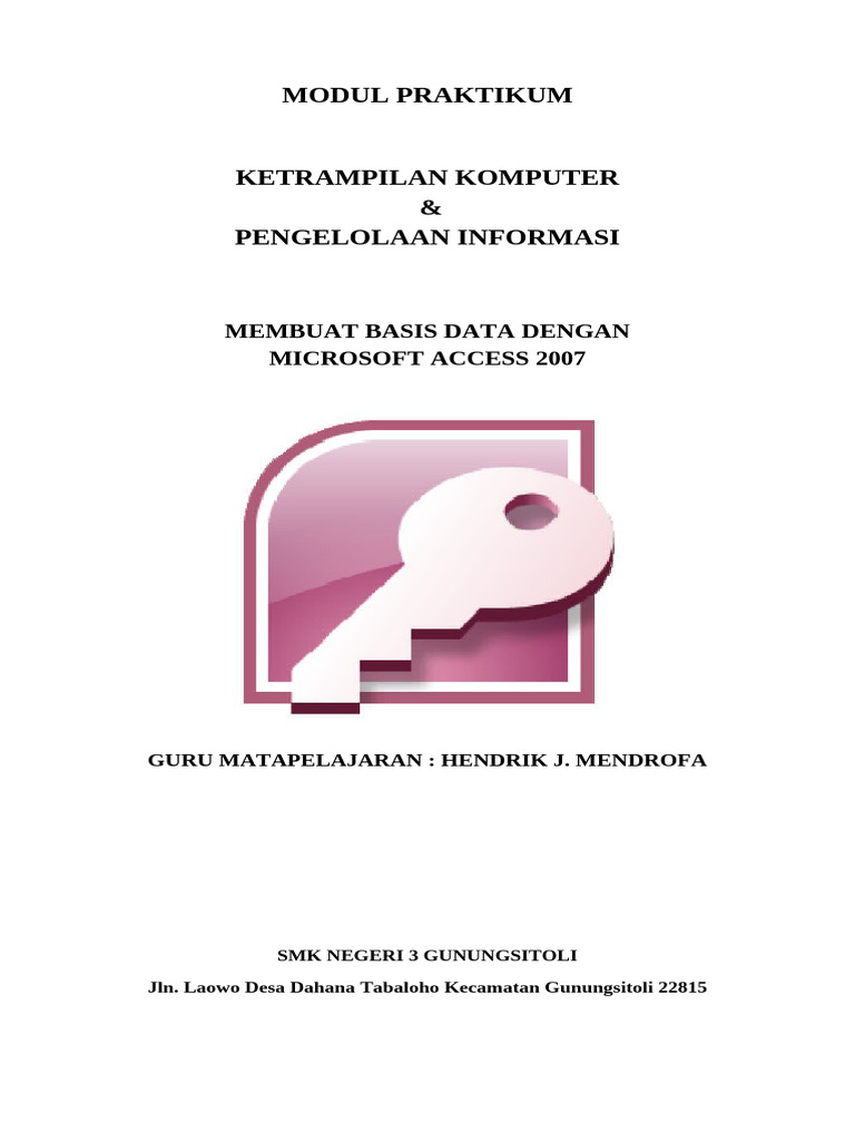 Xi Modul Praktikum Kkpi Microsoft Access 2007 | PDF
