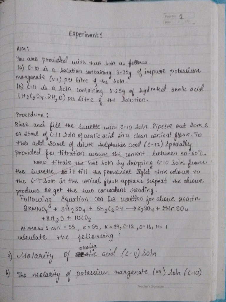 Class 12 Chemistry Lab Manual | PDF