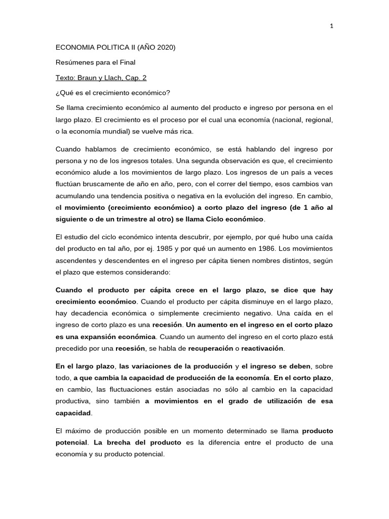 Economia Politica Ii Resumenes Finales | PDF