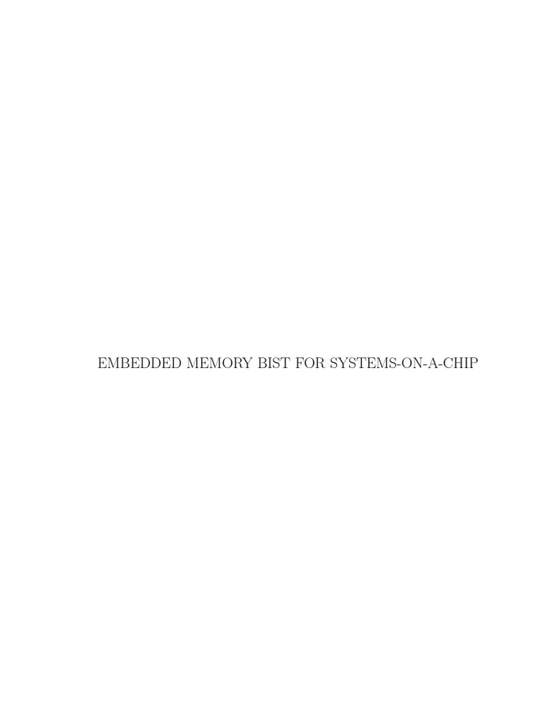 Mbist Basics Pdf System On A Chip Random Access Memory 