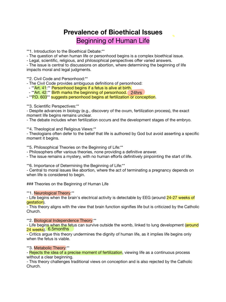 Beginning of Human Life | PDF