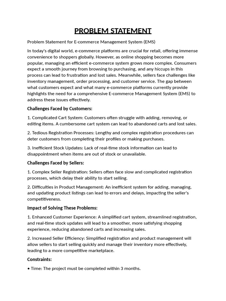 Problem Statement | PDF