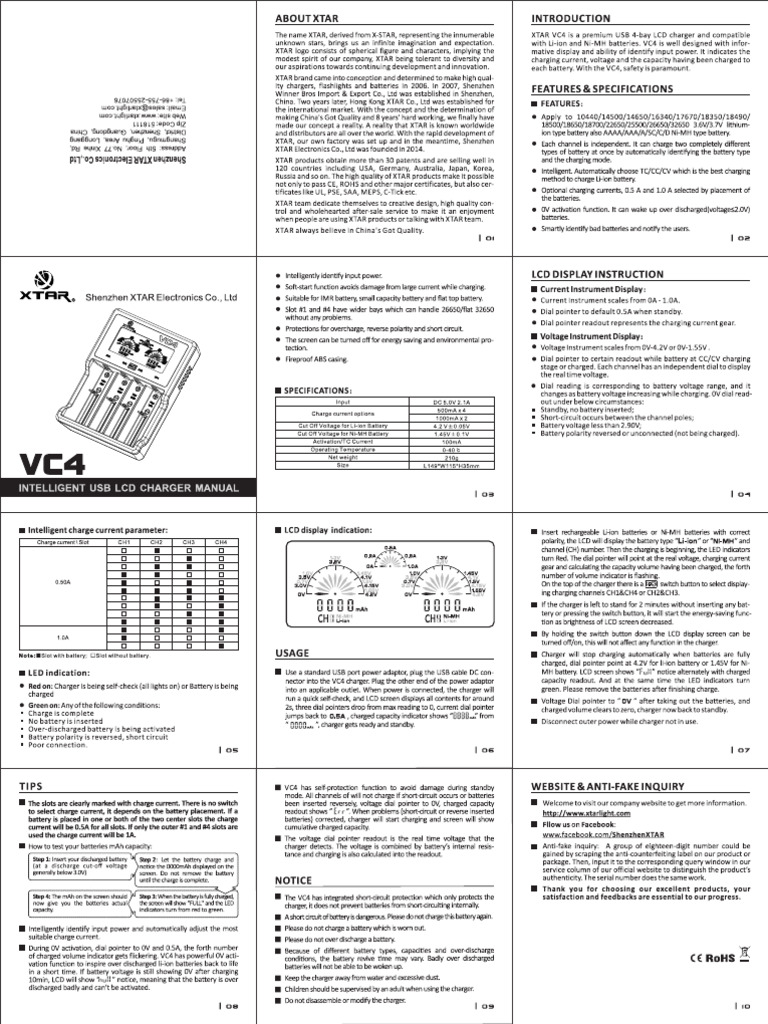 Chargeur Li On VC4-User - Guide | PDF