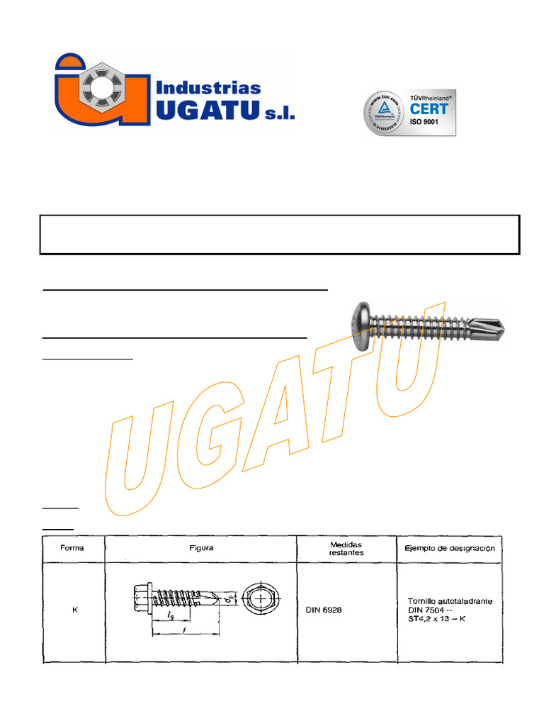 Tornillos DIN 7504-K | PDF
