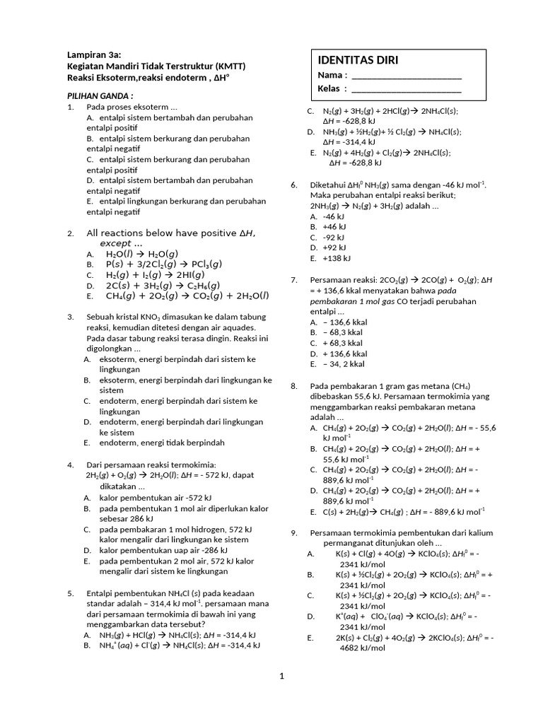 KMTT Termokimia | PDF
