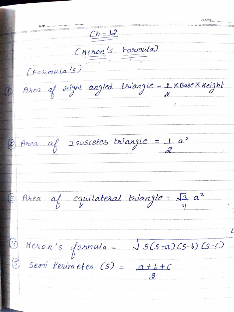 Ch-12 (Heron's Formula) | PDF