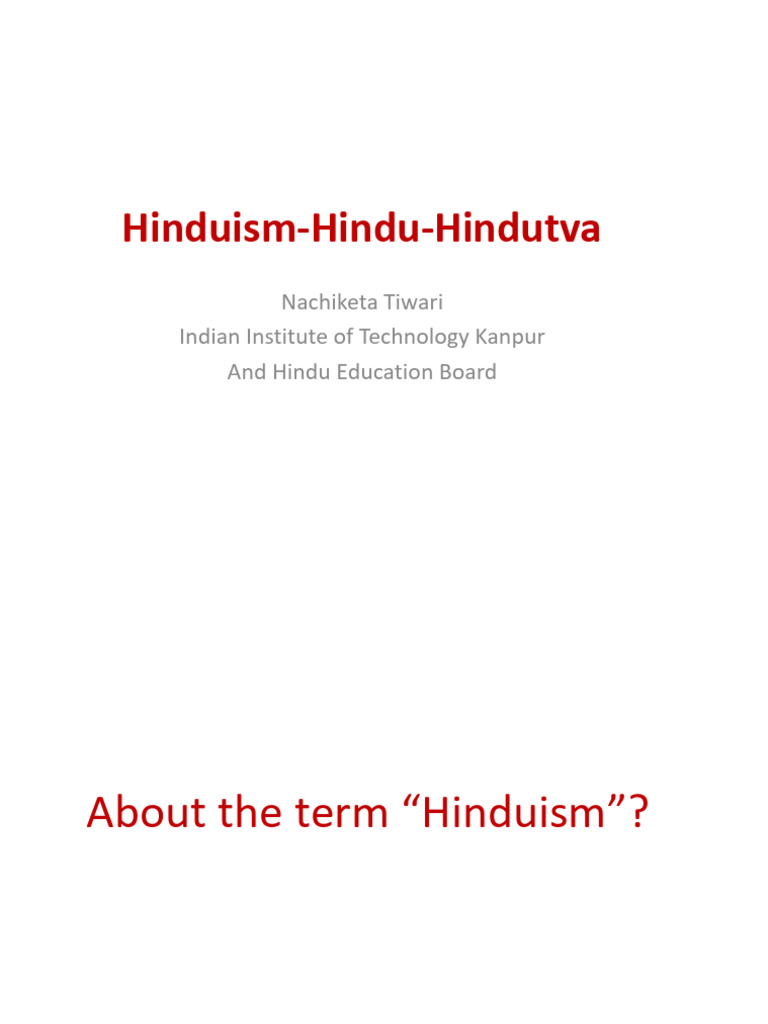 Hinduism and Hindu (1) | PDF
