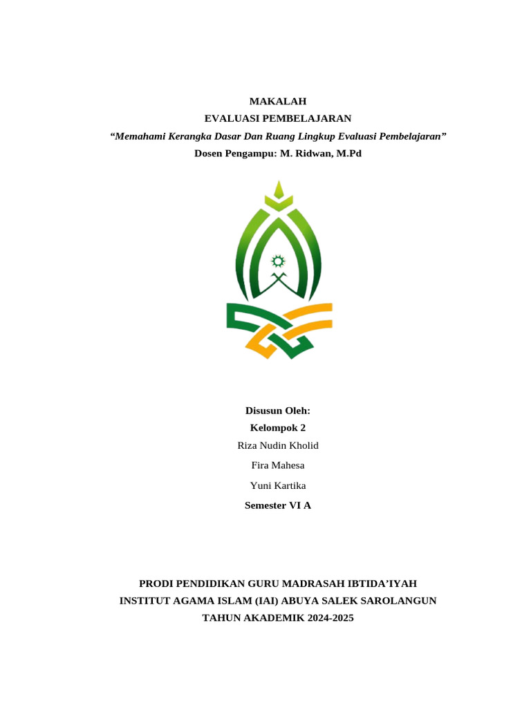 Makalah Evaluasi | PDF
