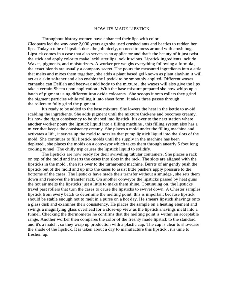 How Its Made Lipstick | PDF