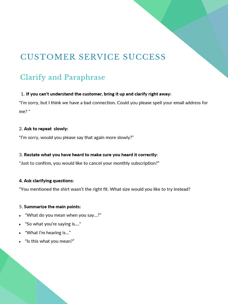 Clarify and Paraphrase | PDF