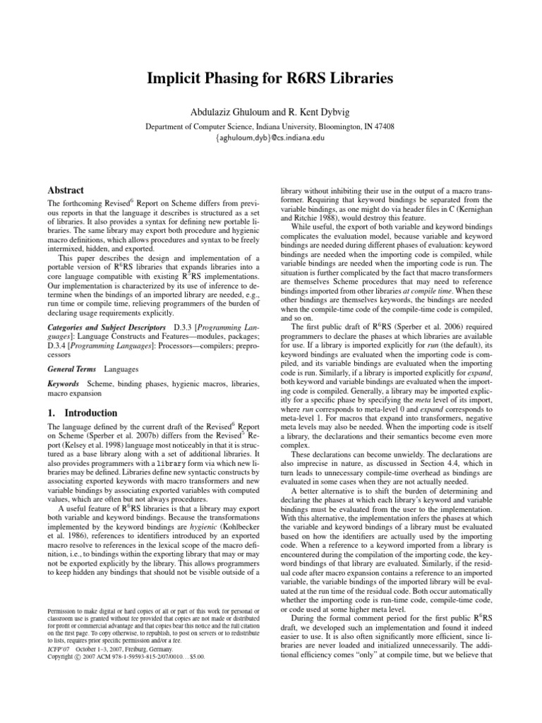 Implicit Phasing | PDF | Scheme (Programming Language) | Reserved Word