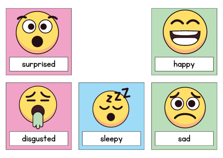 Colorful Emoji SEL Feelings Flashcards | PDF