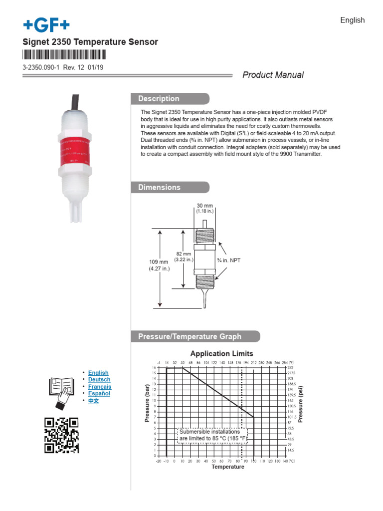 Gfps 2350 Manual Temperature Sensor en | PDF
