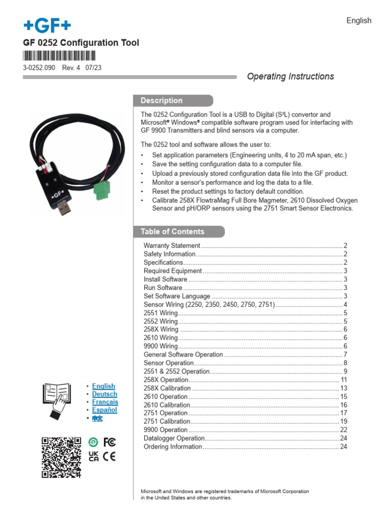 Gfps 3 0252.090 Us Manual 0252 Configuration Tool en | PDF