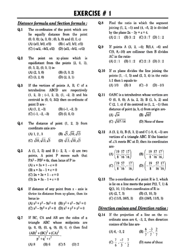 3D Geometry Assignment With Full Solutions 1672593054772 | PDF