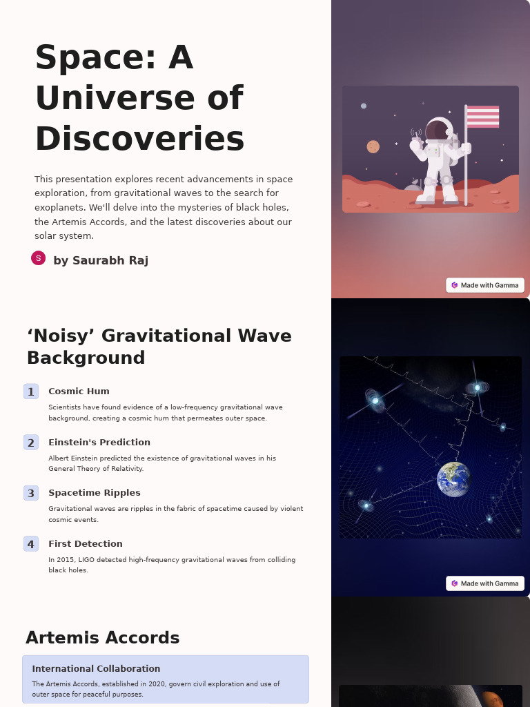 Space A Universe of DiscSCIENCEoveries | PDF | Gravitational Wave ...