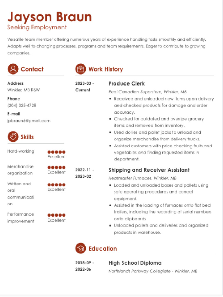 Jayson Braun Official Resume | PDF