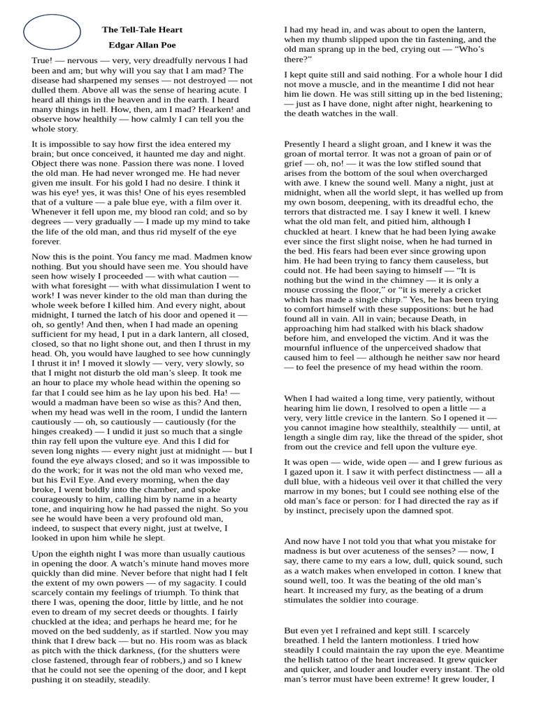 The Tell Tale Heart | PDF