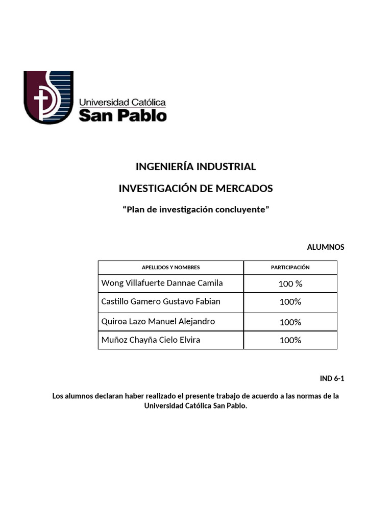 Informe Final - Investigacion Concluyente | PDF