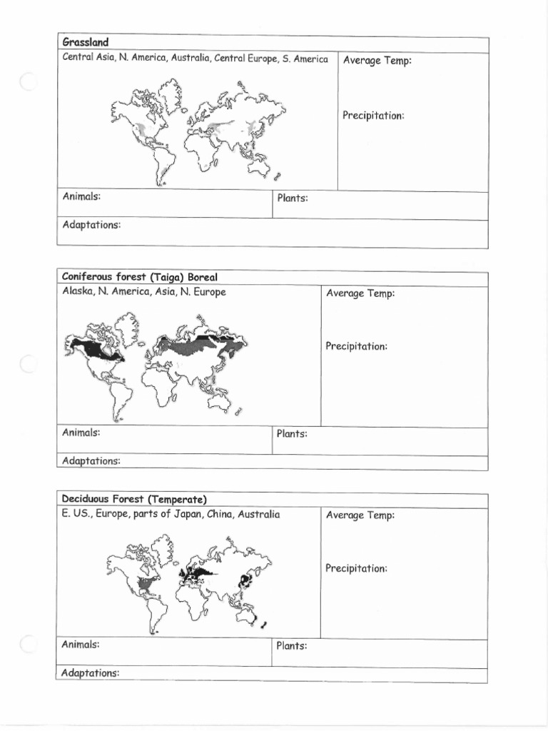 Biome Worksheet | PDF