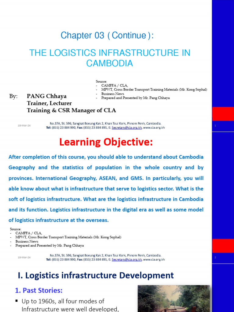 ITC General Logistics Infrastructure Chapter 03 Con't PANG Chhaya | PDF