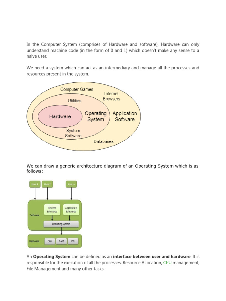 Operating System Definition and Function: Architecture | PDF