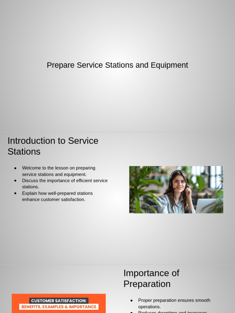 Presentation - Prepare Service Stations and Equipment - Fbs 11th Grade | PDF