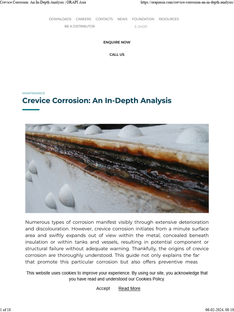 Crevice Corrosion An In-Depth Analysis ORAPI Asia | PDF | Corrosion ...